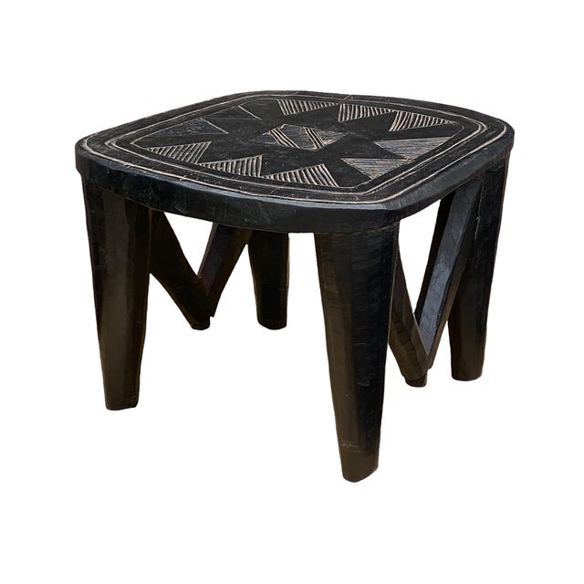 African Nupe Stool / Table Nigeria 19" W | Chairish