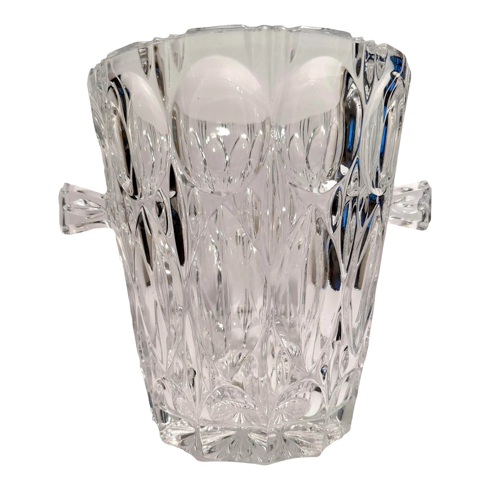 Large Heavy Crystal Glass Ice Bucket Germany Mid-20th Century | Chairish