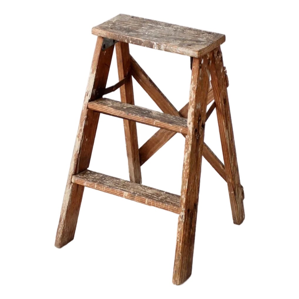 Vintage Wood Step Ladder | Chairish