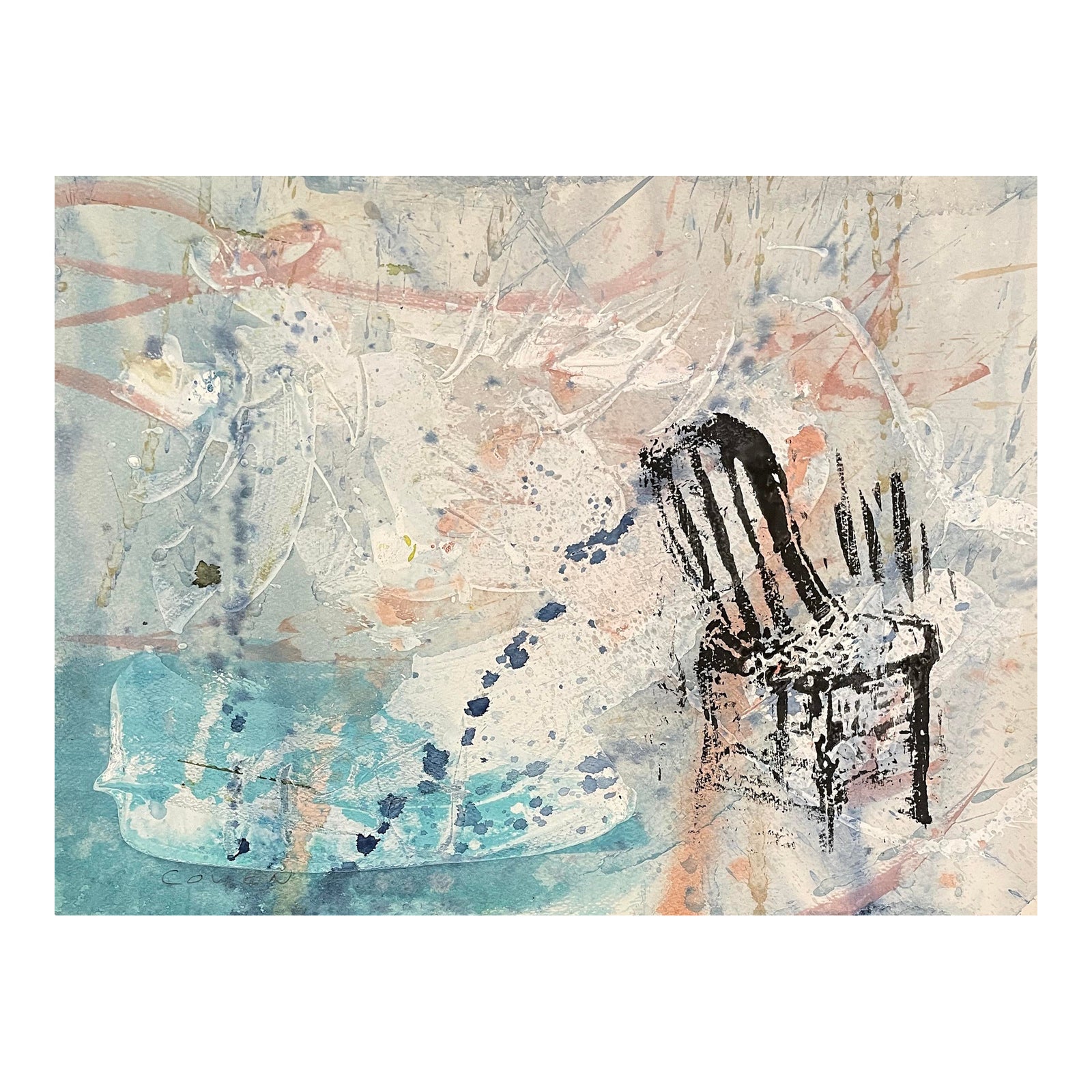 1990s Beth Cowen Abstract Interior Painting | Chairish