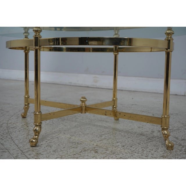 Labarge Regency Style Brass & Glass Coffee Table | Chairish