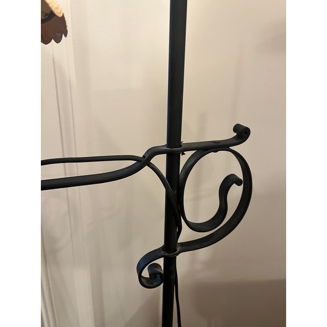 Vintage Iron Floor Lamp With Pierced Paper Shade | Chairish