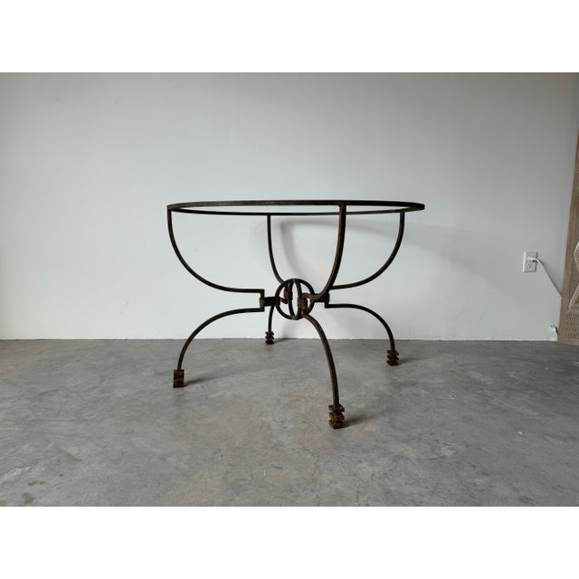 Postmodern Wrought Iron Geometric Outdoor Dining Table Base | Chairish