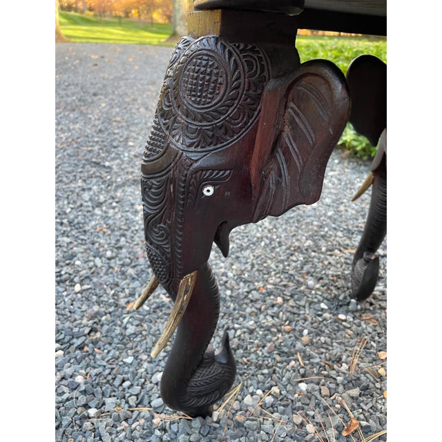 Unique Anglo-Indian Side Table With Elephant Head Legs | Chairish