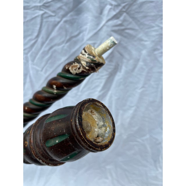 Antique Carved Twisted Wood Rods | Chairish