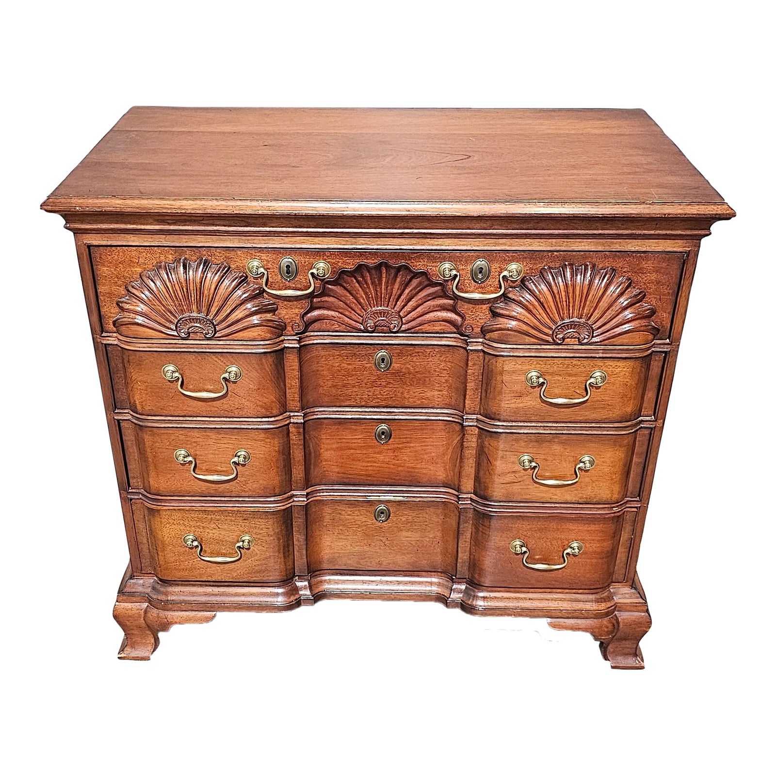 Stickley Williamsburg Mahogany Shell Block Front John Townsend Chest Cw 207 | Chairish
