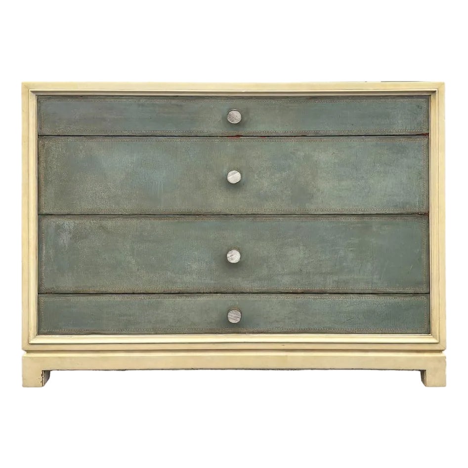 Tommi Parzinger Glazed Leather Chest of Drawers for Charak Modern ...