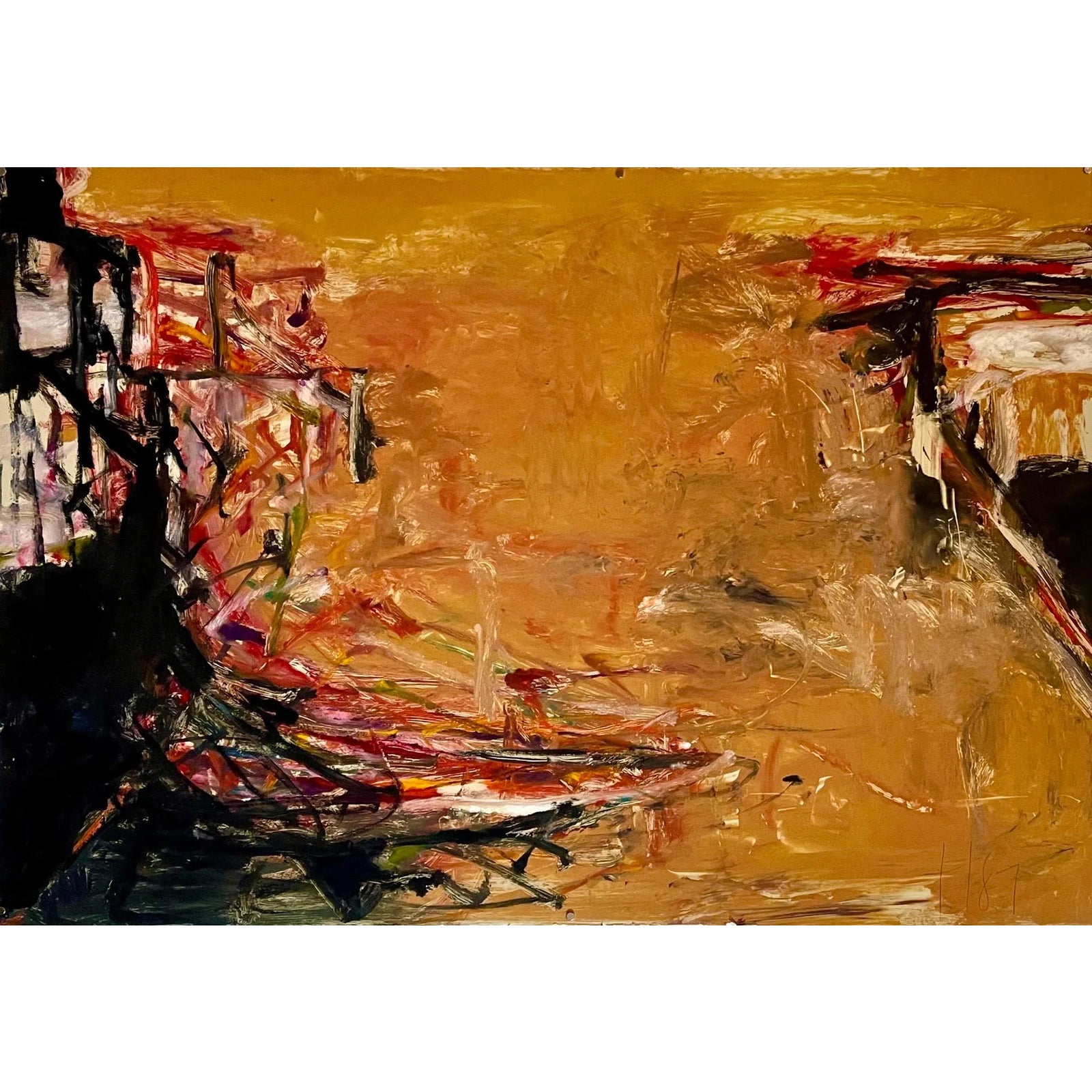 1987 Abstract Expressionist Color Monotype Oil Painting by Tom Lieber ...