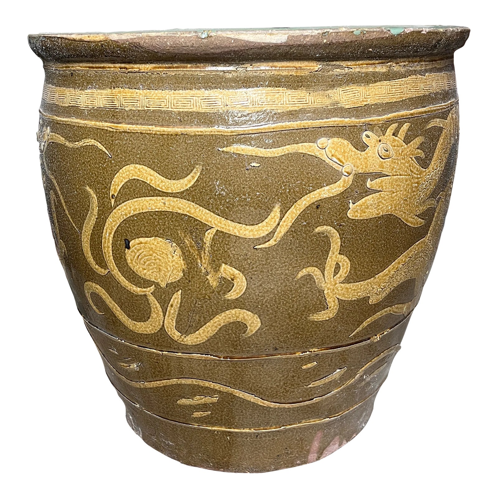Mid 20th Century Thai Dragon Jar | Chairish