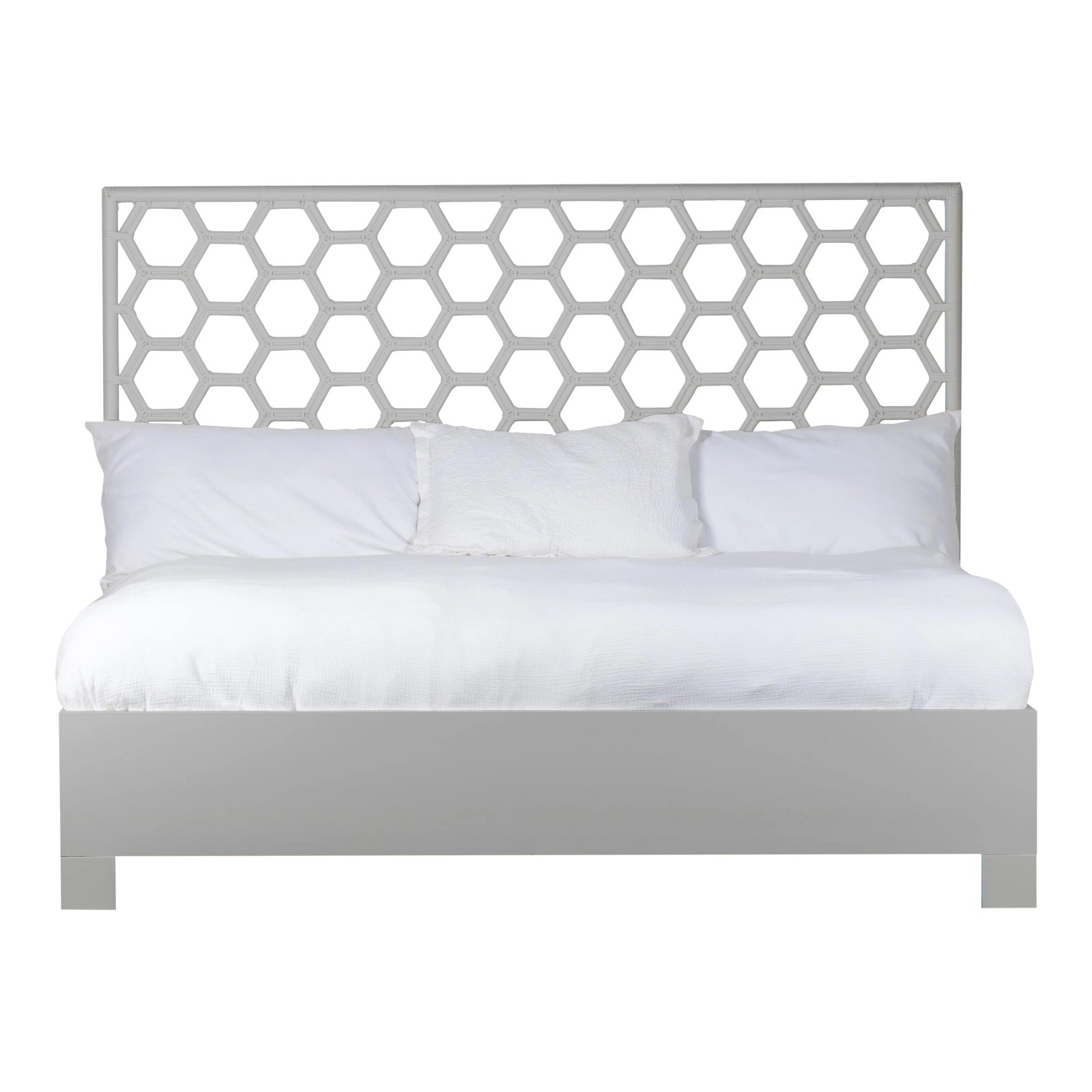 Honeycomb Bed King - Light Gray | Chairish