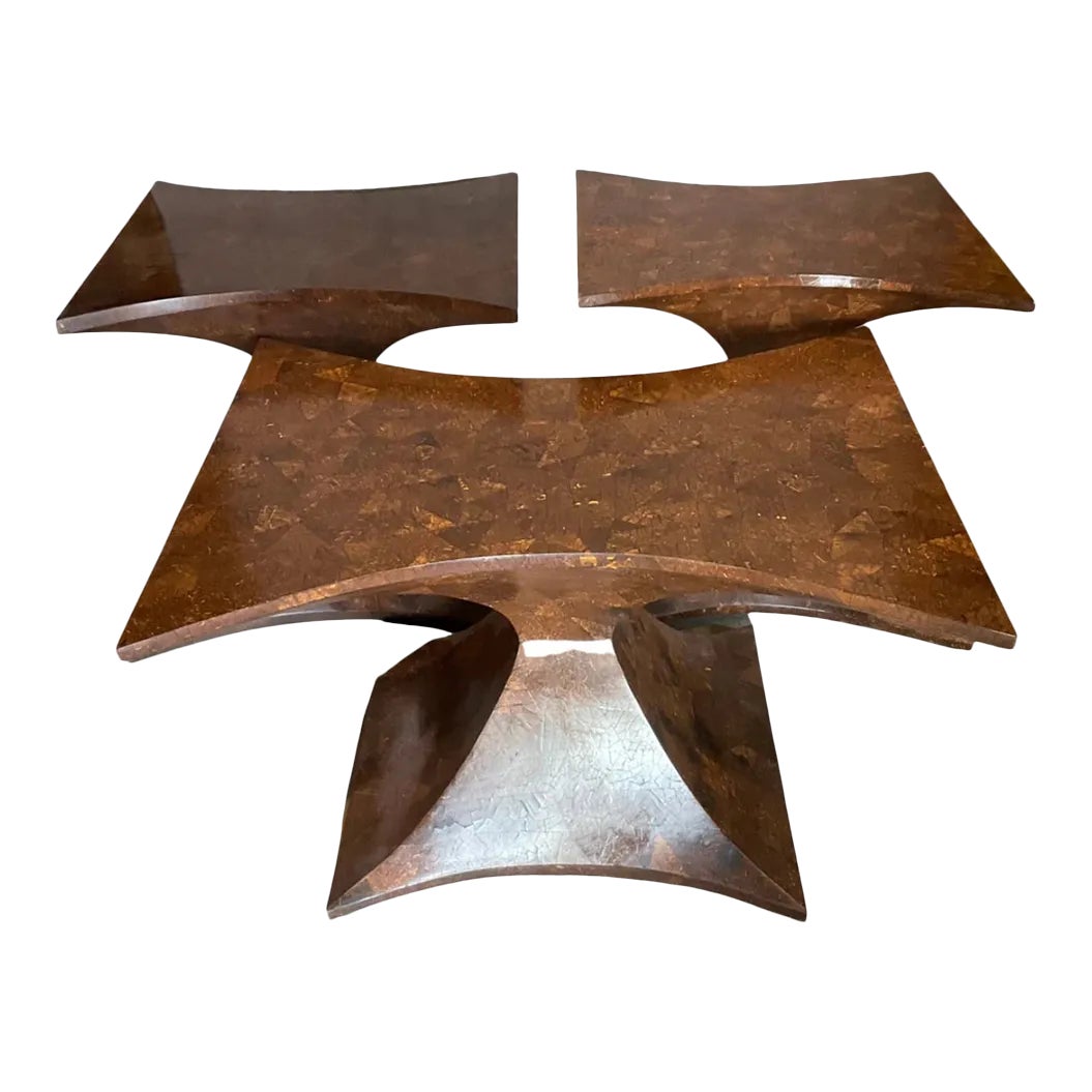 Vintage Karl Springer Attributed Coconut Shell Tables - Set of 3 | Chairish