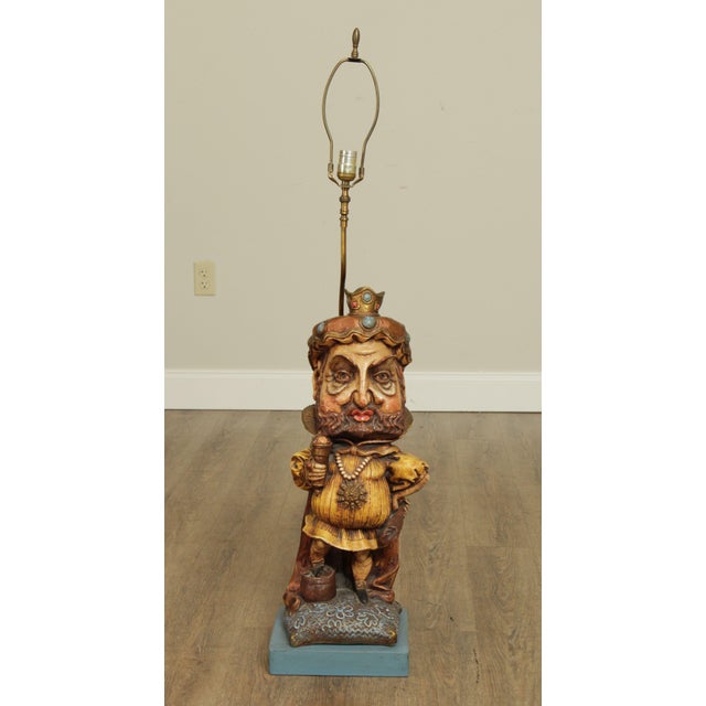 1960's Mid Century Modern Chalkware King Character Lamp | Chairish