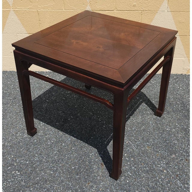 Pair Mid Century Henredon Ming Style Walnut Side Tables | Chairish