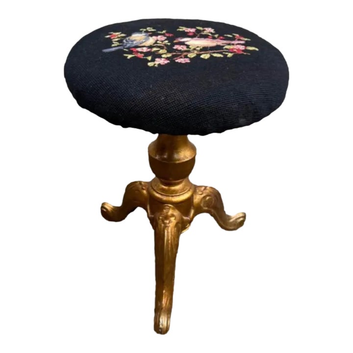 Early 20th Century Louis XV Style Petit Point Upholstered Cast Iron ...