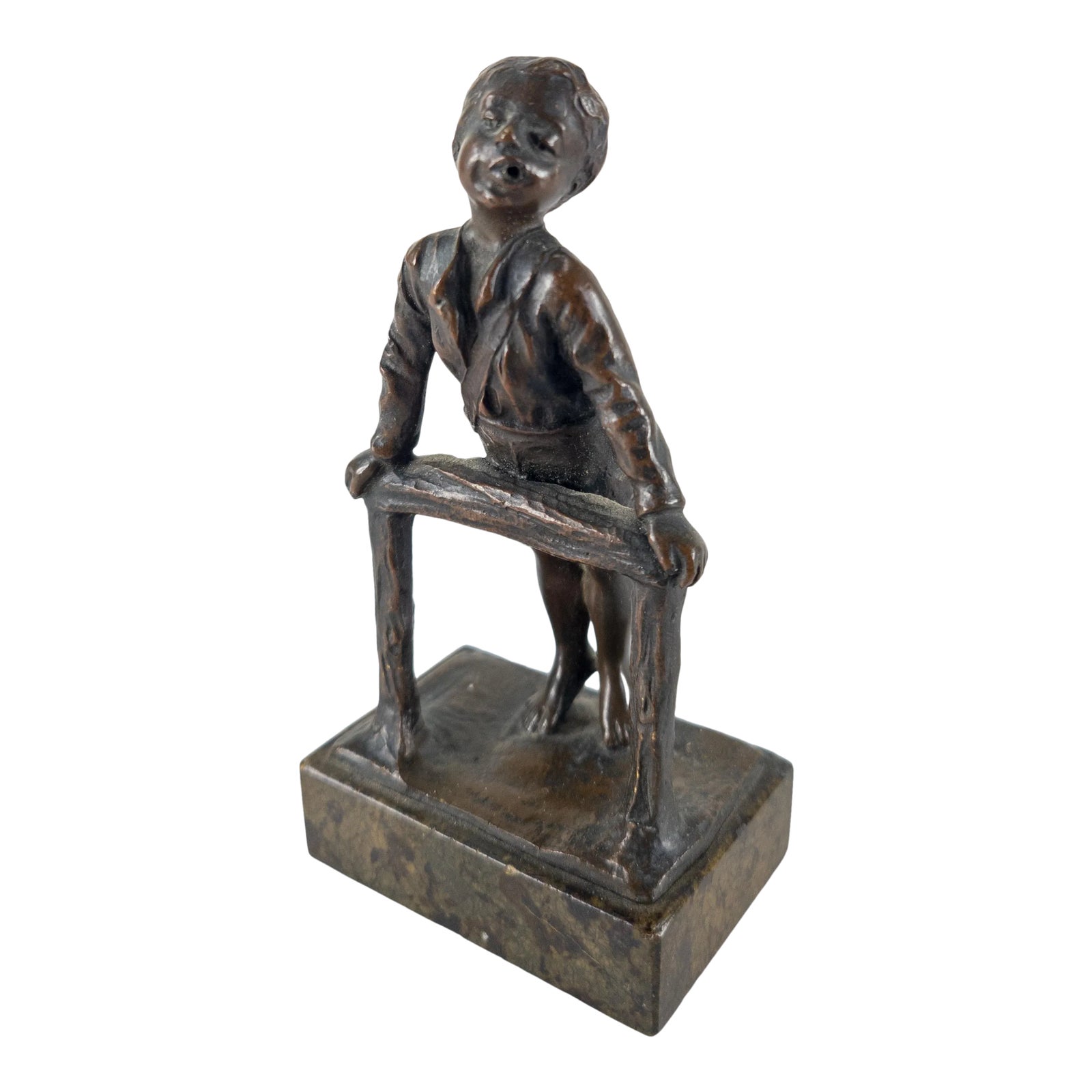 Early 20th Century Austrian German Bronze Boy Figure | Chairish