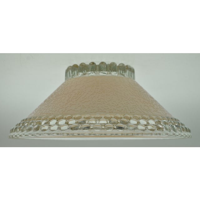 Mid Century Molded Glass Pink Ceiling Shade | Chairish