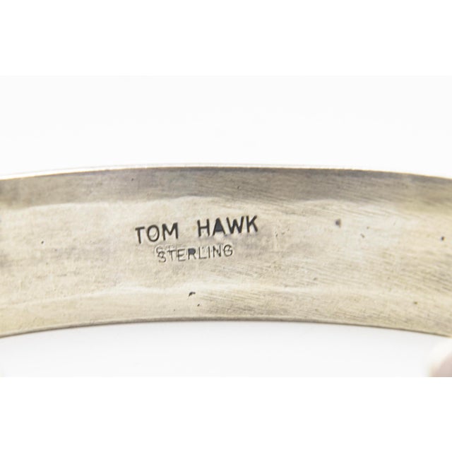 Navajo Native American Sterling Silver Cuff Bracelet by Tom Hawk | Chairish