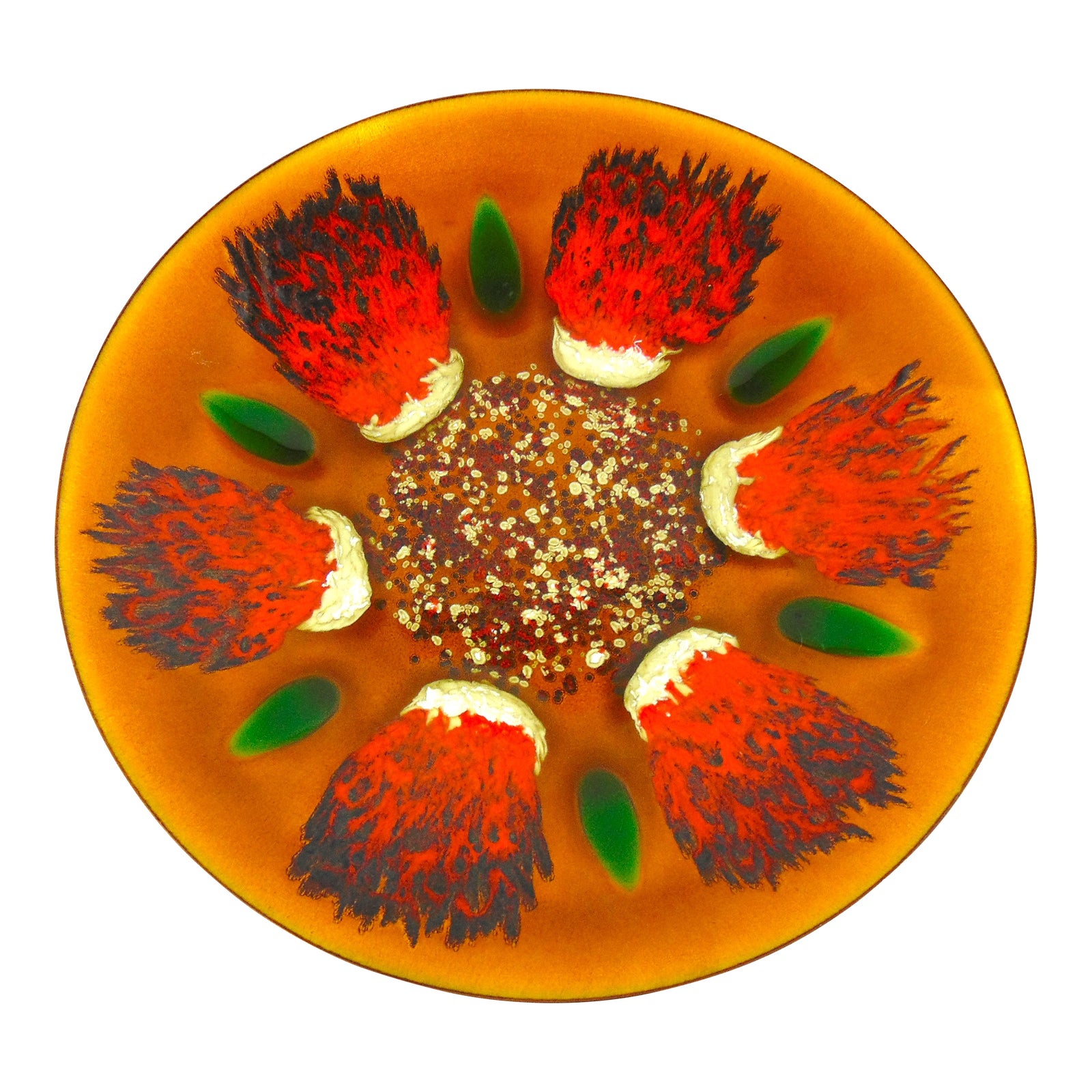 Mid Century Vintage Original Edwards Star Enamel on Copper Plate Dish ...