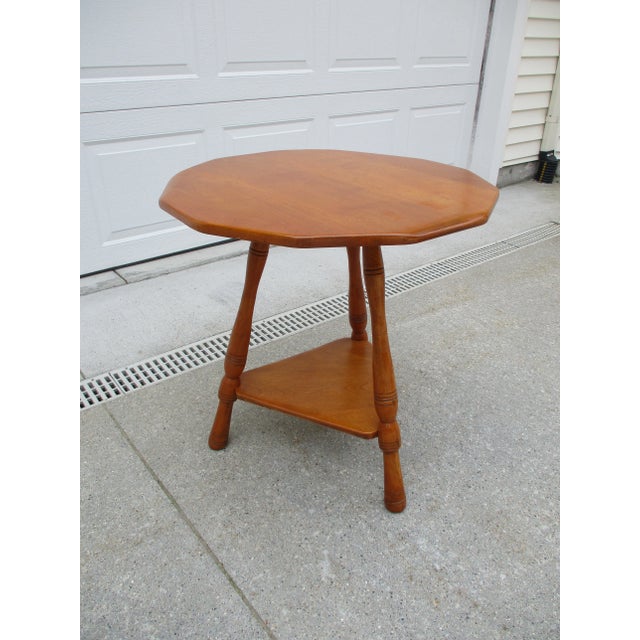 1960's Cushman Maple Three Legged Side Table | Chairish