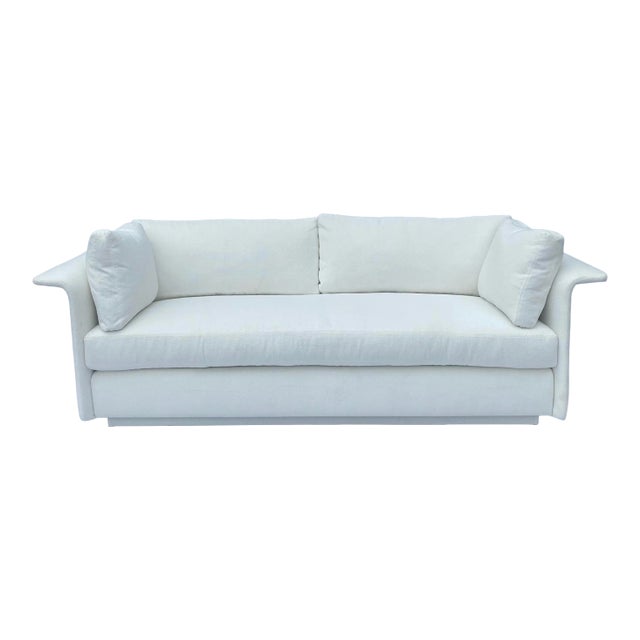 Reupholstered Vintage White Sofa | Chairish