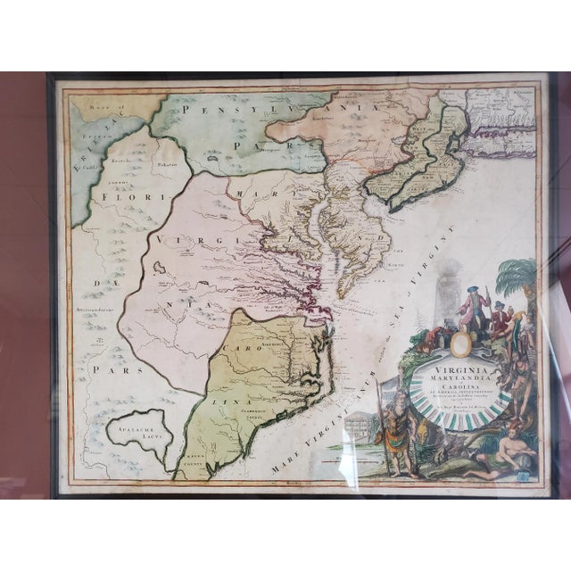 1730 Map of Virginia Marylandia Et Carolina, Framed | Chairish