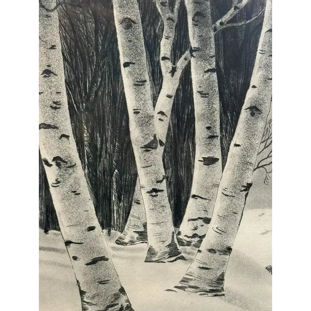 William Maclean 1945 Signed Etching "Snow Valley" Listed Artist | Chairish