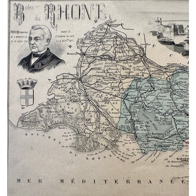 1883 Bouches-Du-Rhone, France | Chairish