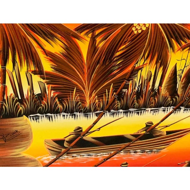 Vintage Tropical Landscape Painting | Chairish