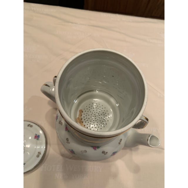 French Apilco Porcelain 4-Piece Teapot | Chairish