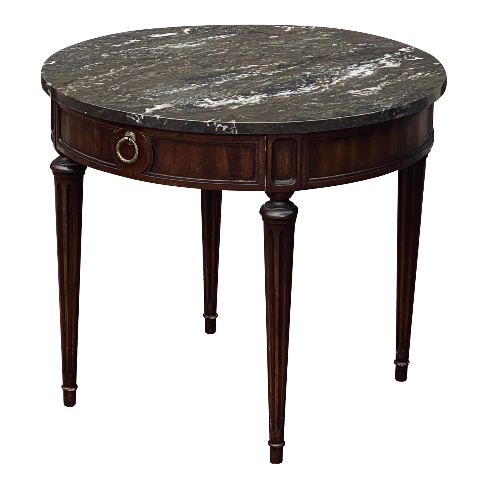 Vintage Drexel French Louis XVI Round Side Table With Marble Top ...