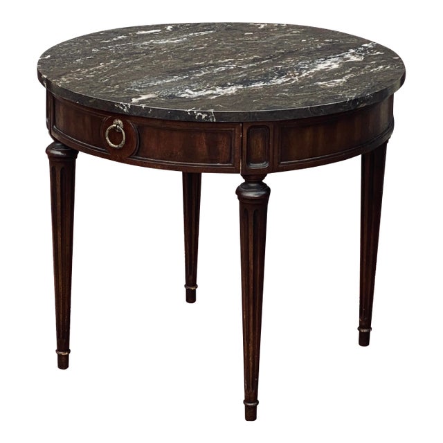 Vintage Drexel French Louis XVI Round Side Table With Marble Top ...