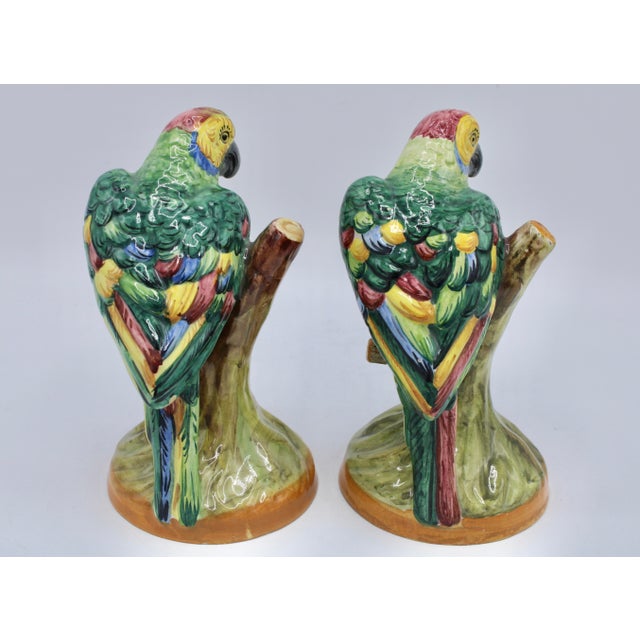 Mid 20th Century Italian Bright and Colorful Ceramic Parrots | Chairish