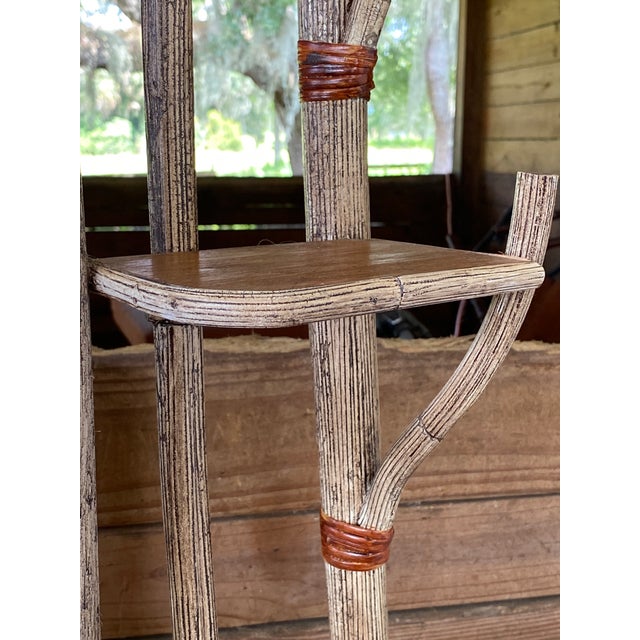 Palecek Farmhouse Coastal Faux Bamboo Wicker Hall Tree | Chairish