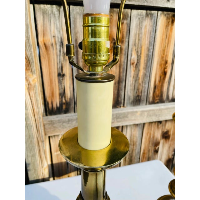 Vintage Pair of Mid Century Modern Brass Lamps | Chairish