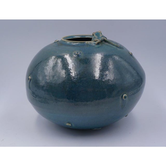 V Chin Blue Teal Lustre Porcelain Vase Vorakit Chinookoswong Frog ...