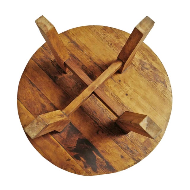 Salvaged Round Boat Wood Coffee Table | Chairish