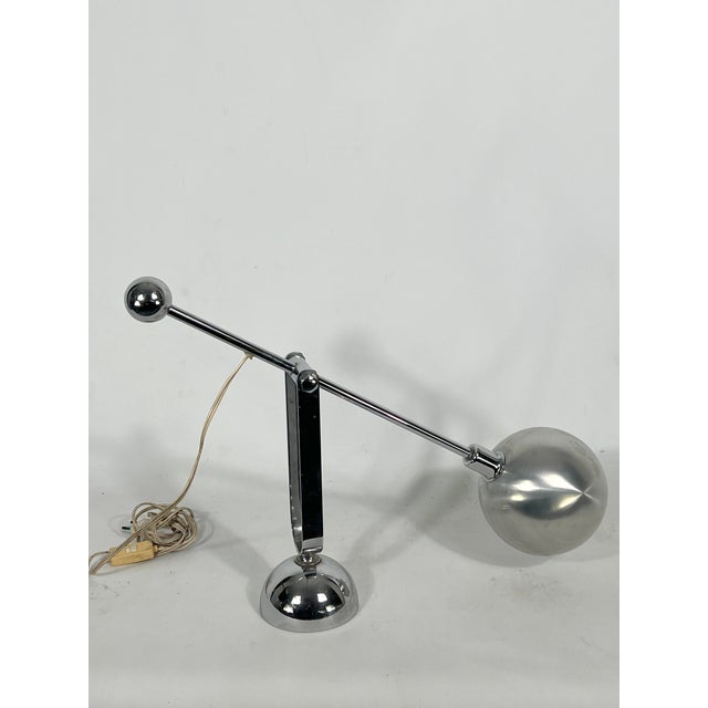 1970s Mid-Century Modern Italian Chrome Counterweight Table Lamp | Chairish