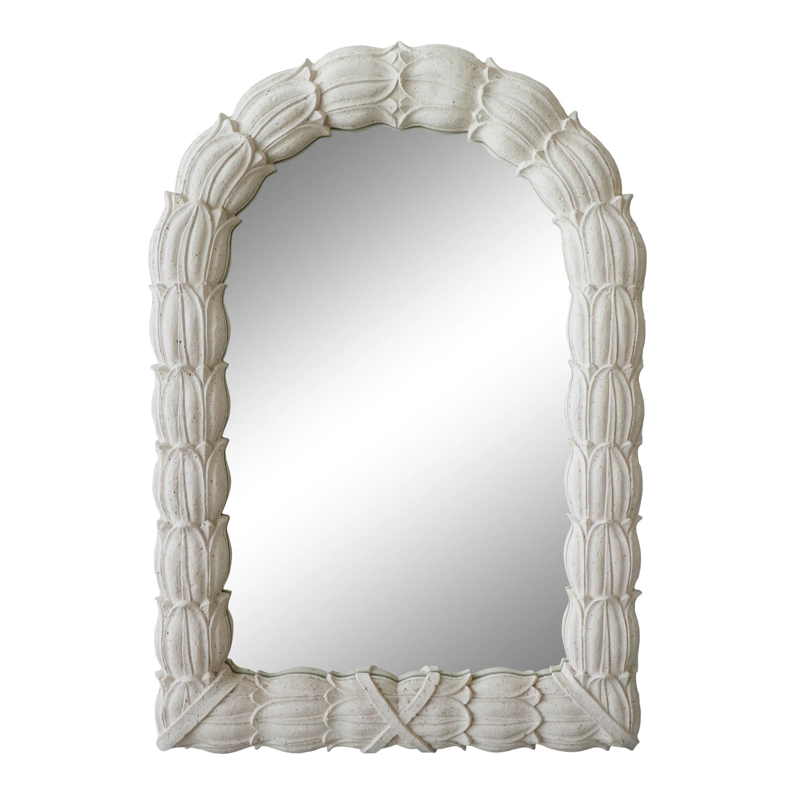 Large Molded Concrete Sand Stone Wall Mirror | Chairish