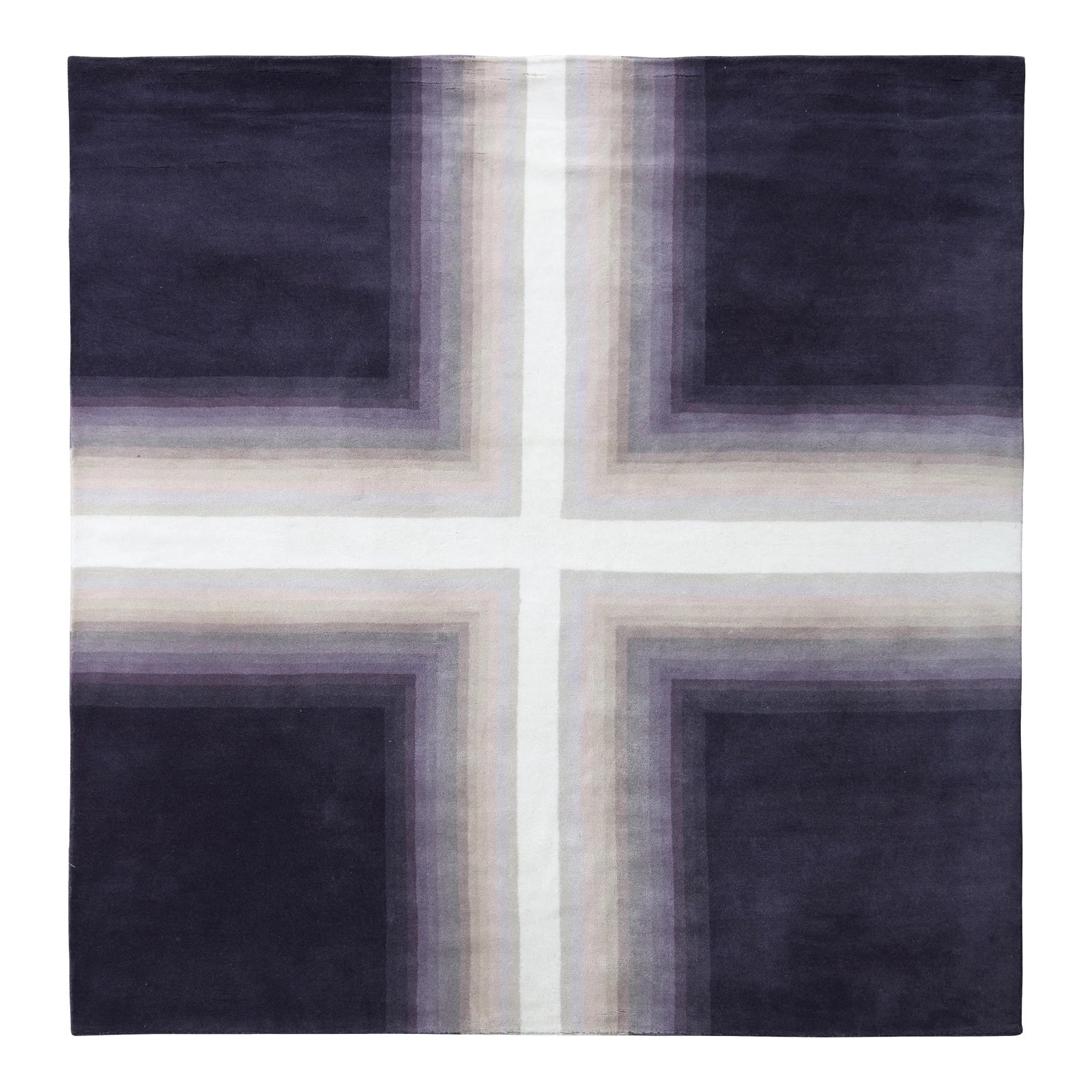 Mid-Century Modern Deco Rug in Purple White Geometric Pattern by Rug ...