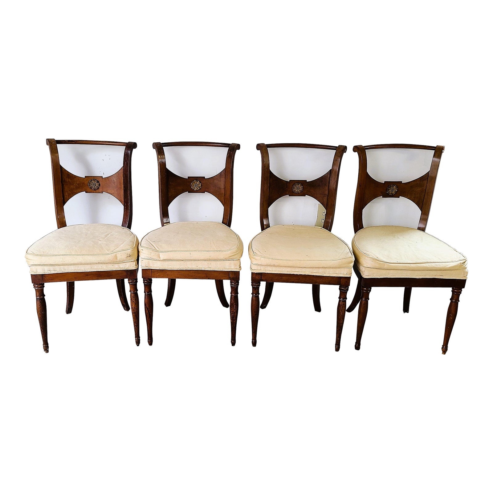 1910s Antique Regency Side Chairs- Set of 4 | Chairish
