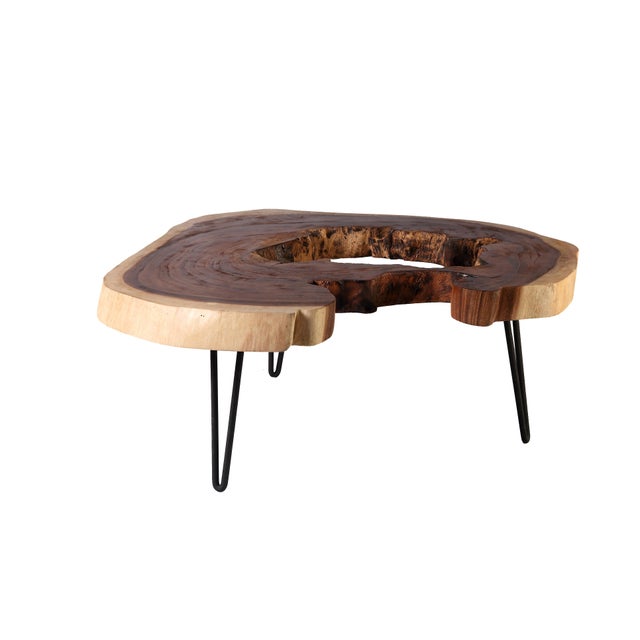 Organic Modern Lake Living Edge Coffee Table | Chairish