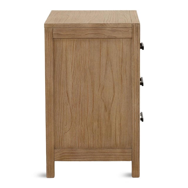 Andrea Three-Drawer Contemporary Pine Nightstand | Chairish