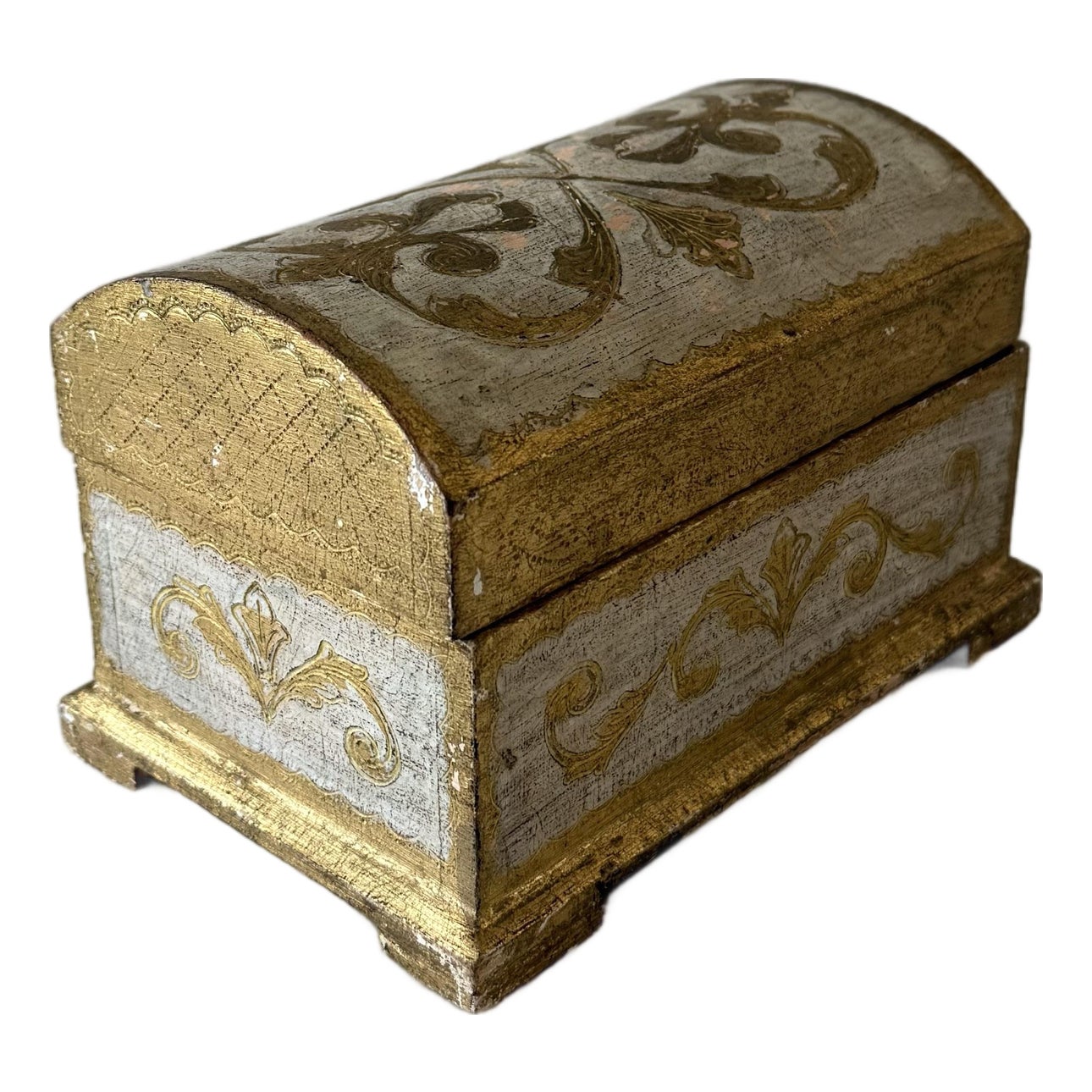 Vintage Italian Florentine Domed Wood Box | Chairish