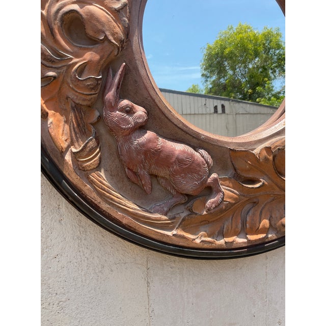 Vintage Boho Molded Resin Rabbit Mirror | Chairish