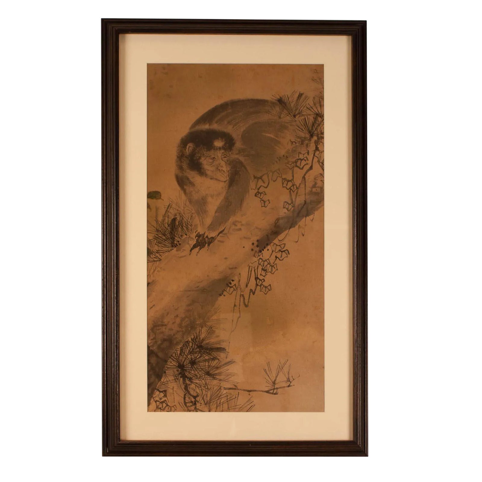 Circa 1820 Edo Period Japanese Ink on Paper Painting | Chairish