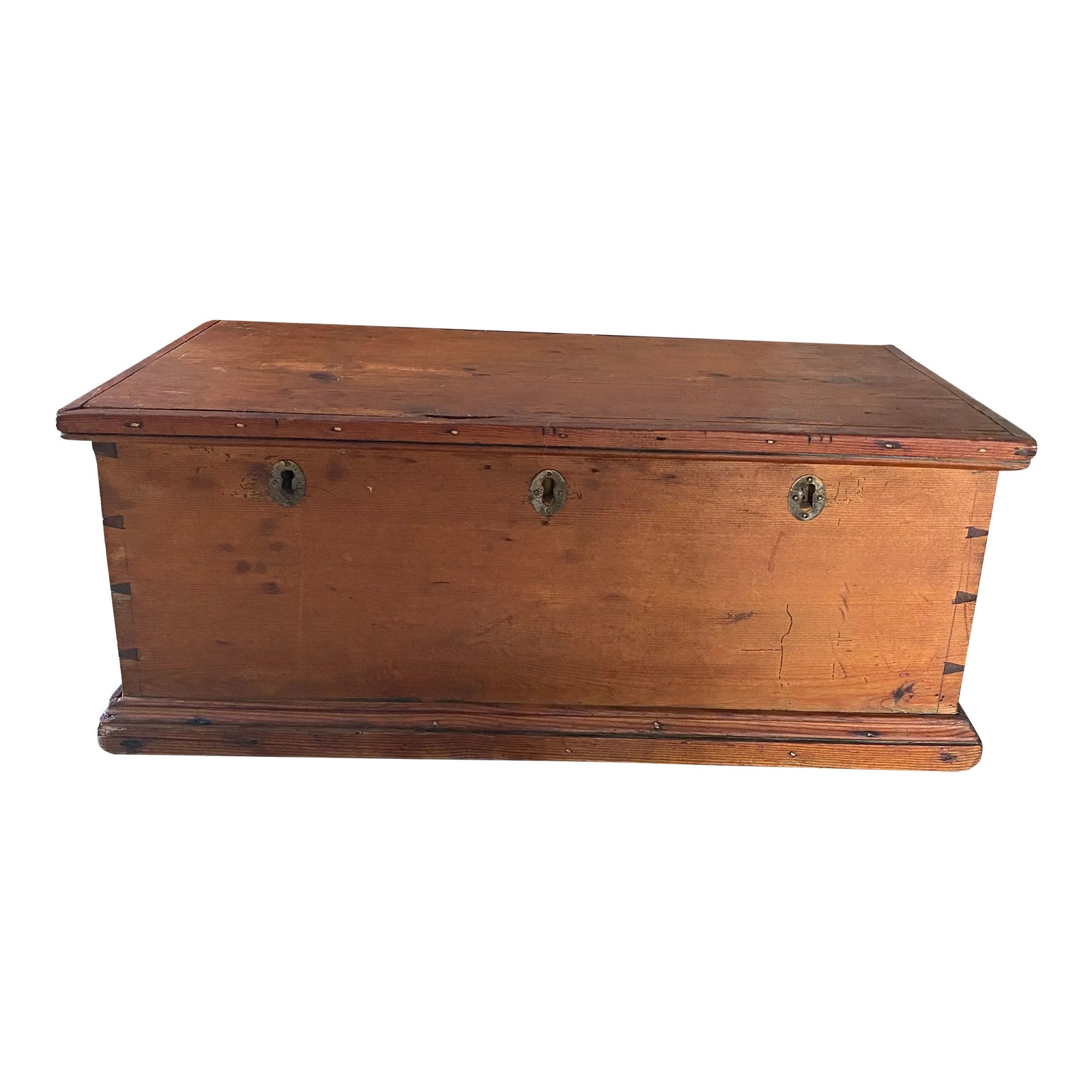 Late 19th Century Large Antique Pine Box | Chairish