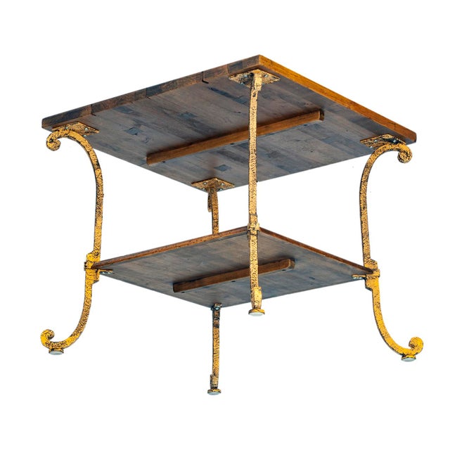 1970s Mid-Century Square Two Tiered Table | Chairish