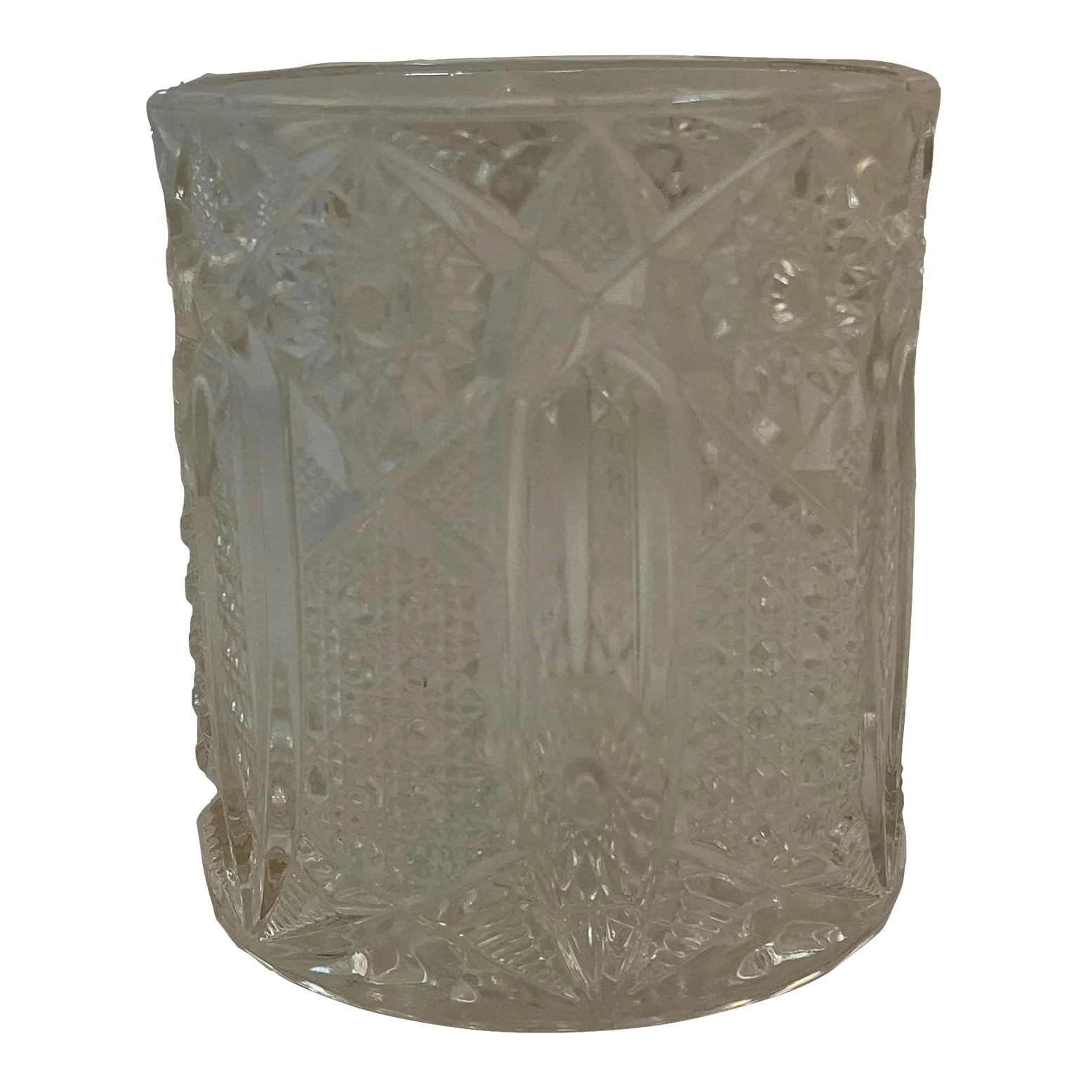 Vintage Late 20th Century Embossed Glass Jar | Chairish