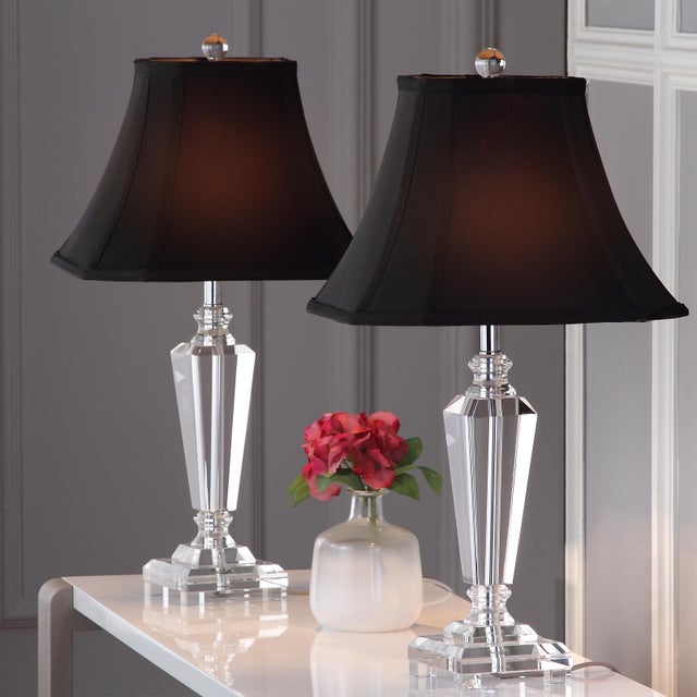 24.5 Inch H Crystal Table Lamp in Clear - a Pair | Chairish