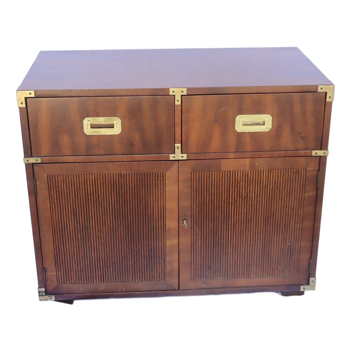 1970s Mid Century Henredon Campaign Buffet/Server Tv Stand | Chairish